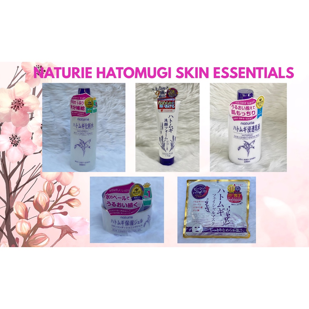 JAPAN NATURIE HATOMUGI SKIN CONDITIONER (TONER, GEL, FACIAL FOAM & MASK ...