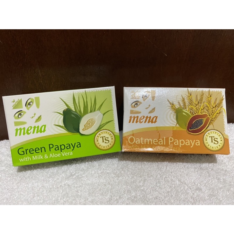 Mena Green Papaya/Oatmeal Papaya Bar Soap 150g | Shopee Philippines