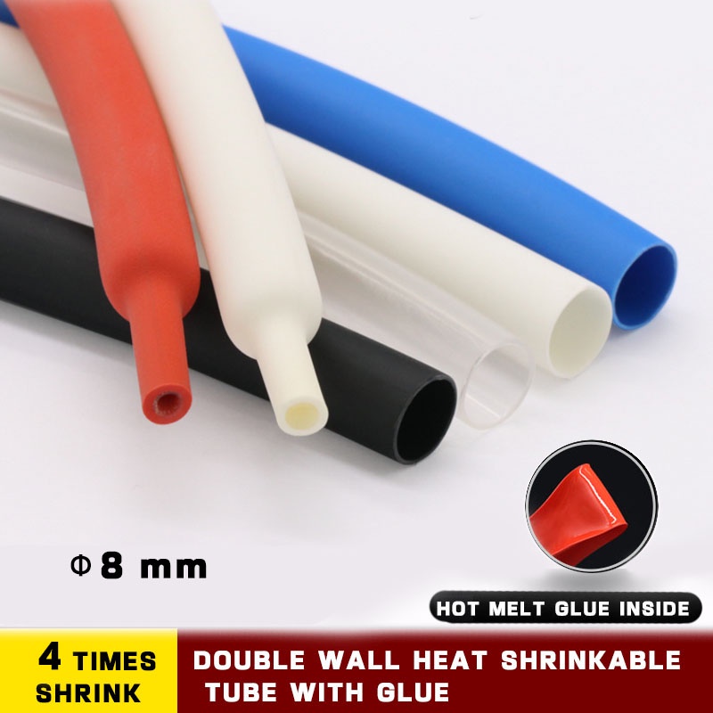 8mm double-wall heat-shrinkable tube 4 times shrinkage ratio 4:1 thick ...