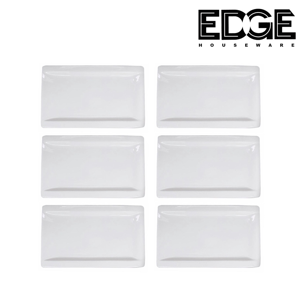 Edge Rectangle Serving Platter set of 6, White Rectangular Serving ...