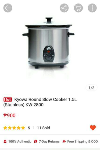 Kyowa Round Slow Cooker 1.5L (Stainless) KW-2800 | Shopee Philippines