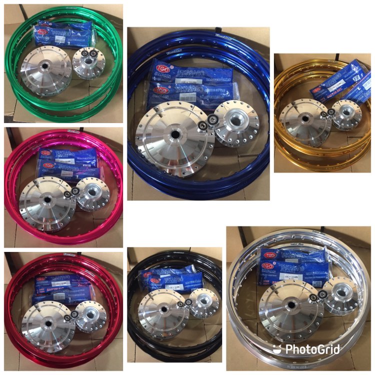 RIM SET MIO SPORTY RIM BY17(VANZBOY AND APIDO RIM/TAKASAGO RAYUS/CHROME ...