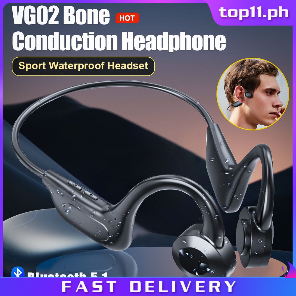 Bone Conduction Bluetooth Headset VG02 Waterproof Wireless Handsfree ...