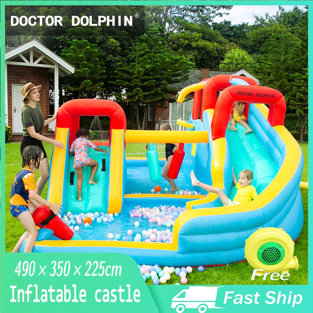bouncy castle Inflatable slide castle children pool trampoline water ...