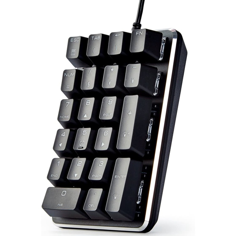 IN STOCK Mechanical Numeric Keypad 21 Keys Mini Numpad Portable Keypad ...