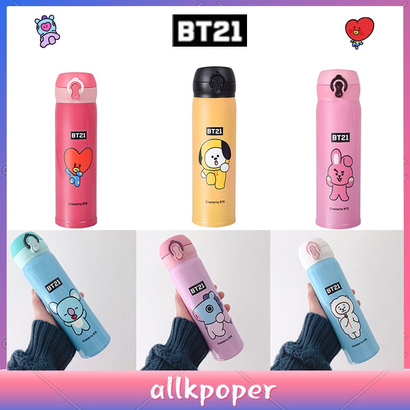 BTS Thermos Cup Bt21 Cute Cartoon Water Cup TATA Portable Water Cup ...