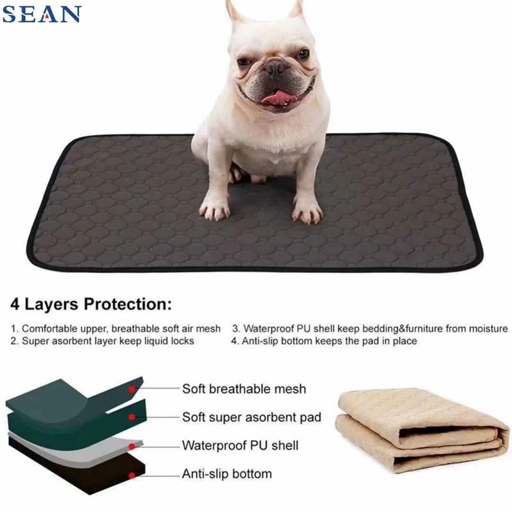 Washable Reusable pet Dog Pee Pad Waterproof Puppy potty Training urine ...