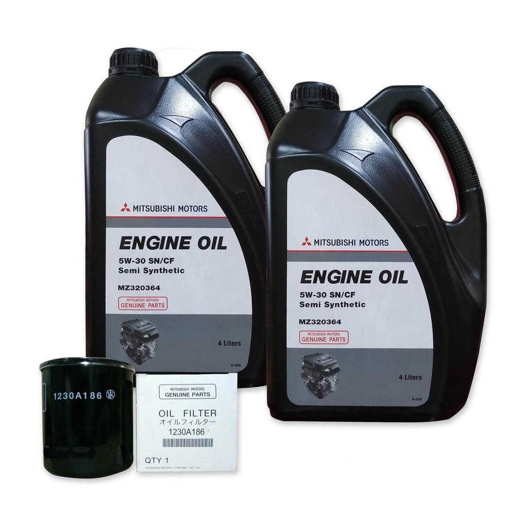 Mitsubishi Genuine Motor Oil Semi Synthetic 5W-30 Oil Change Bundle for ...