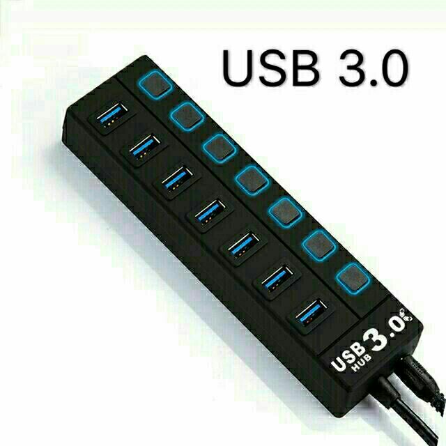 7 PORTS/4 ports USB HUB 3.0 with LED With switch ON/OFF | Shopee ...