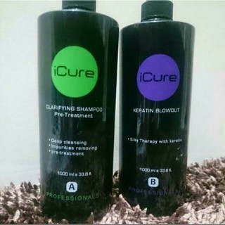iCure Clarifying Shampoo and iCure Keratin Blowout 1000ml Set | Shopee ...