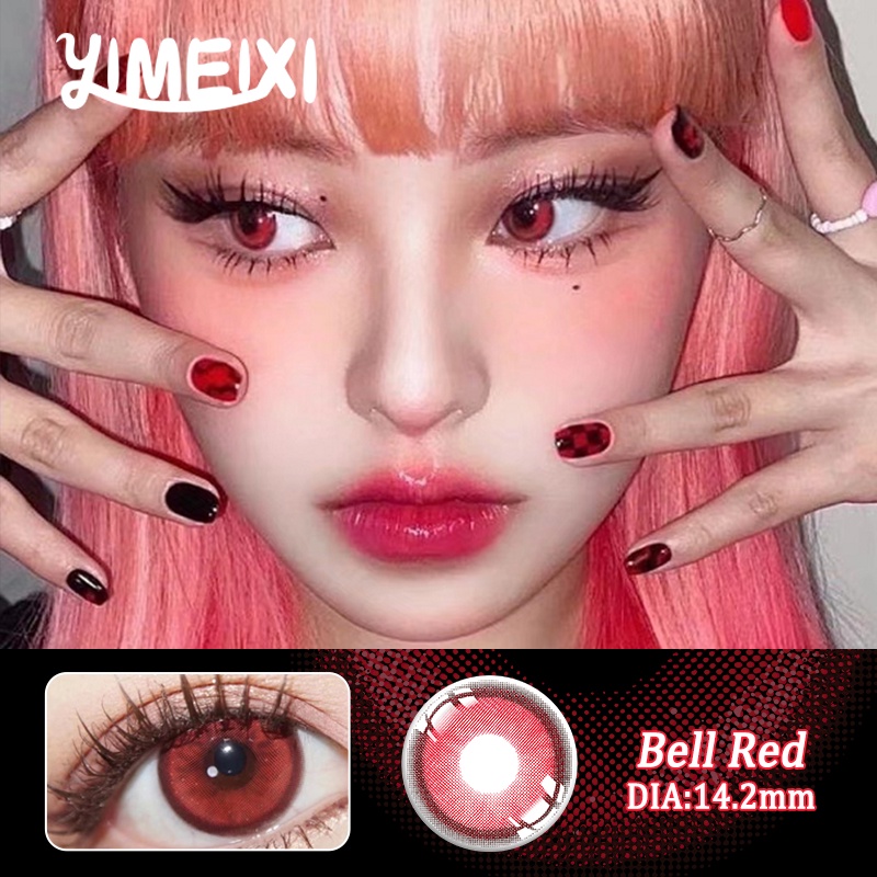Red Contact Lens Vampire Halloween Cosplay Color Contacts Bell Red Hot ...