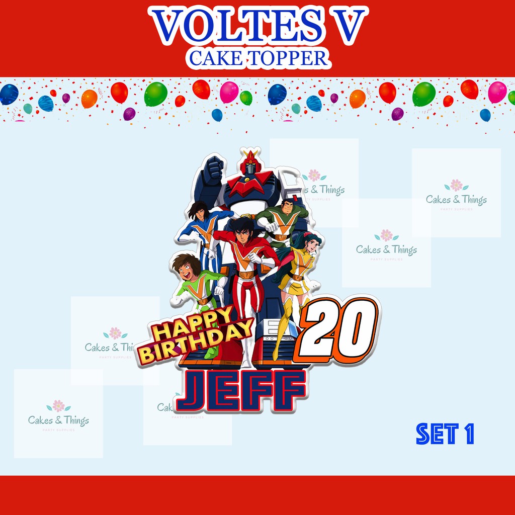 Voltes V Cake Topper Cupcake Topper Banner Party Set | Shopee Philippines