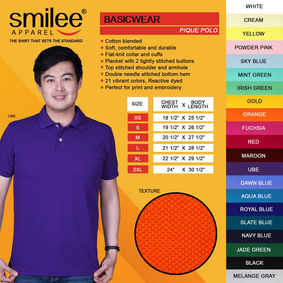 Smilee - PIQUE POLO SHIRT | Shopee Philippines