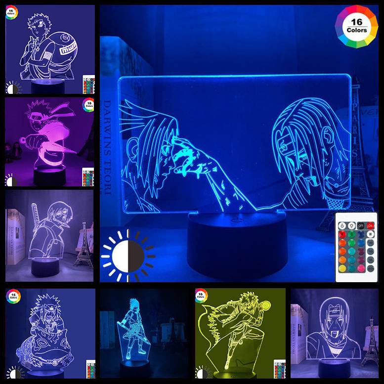 BH3 Naruto Night Lights Figure Sasuke Itachi Uchiha Bedroom Decor ...