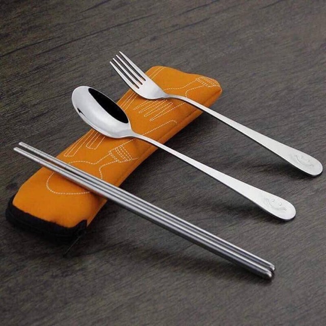 Set Portable Stainless Steel Spoon Fork Chopstick Set | Shopee Philippines