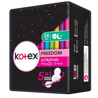 Kotex Freedom Ultrathin Sanitary Napkins 28cm - 8 Pads x 2 Packs 16 ...