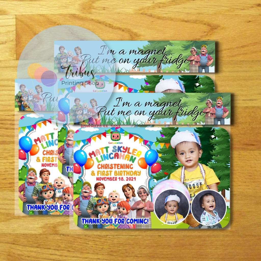 Cocomelon Ref Magnet Souvenir for Birthday and Christening (Glittery ...