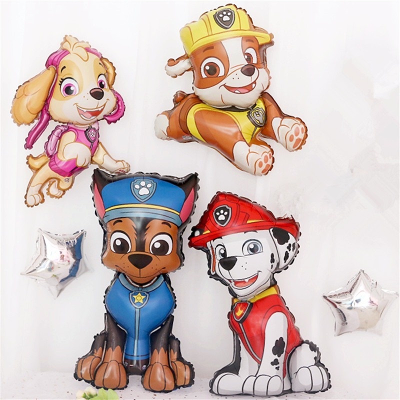 Large Paw Patrol Balloons Party Decorations Marshall Rubble Chase Skyle Party Needs Dog Paw ...