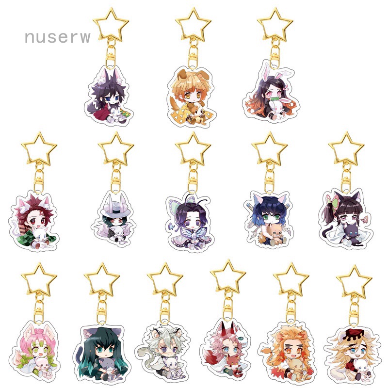 nuserw Anime Demon Slayer Kimetsu No Yaiba Keychain Kamado Tanjirou ...