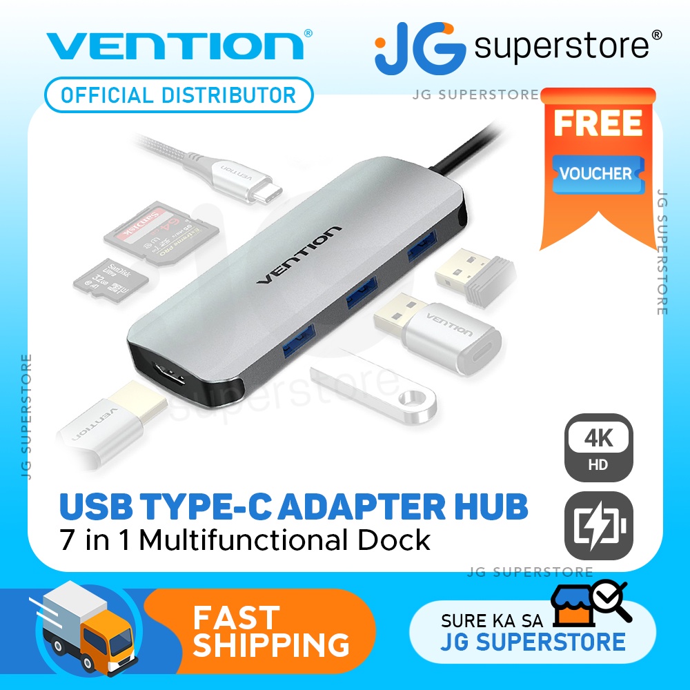 Vention 7 in 1 USB Type C Hub w/ 4K HDMI, USB 3.0, SD Card Reader ... Vention 7 in 1 USB Type C Hub w/ 4K HDMI, USB 3.0, SD Card Reader ...