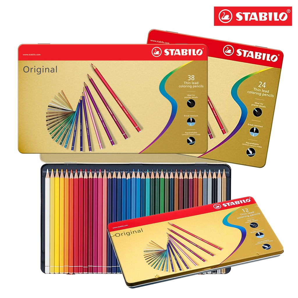 STABILO Original Thin Lead Premium Colored Pencil Set for Drawing Art ...