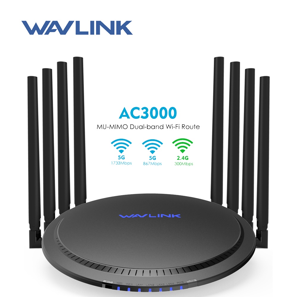 Wavlink Ac3000 Mu-Mimo Tri-Band 3000Mbps Smart Wi-Fi Gigabit Router ...