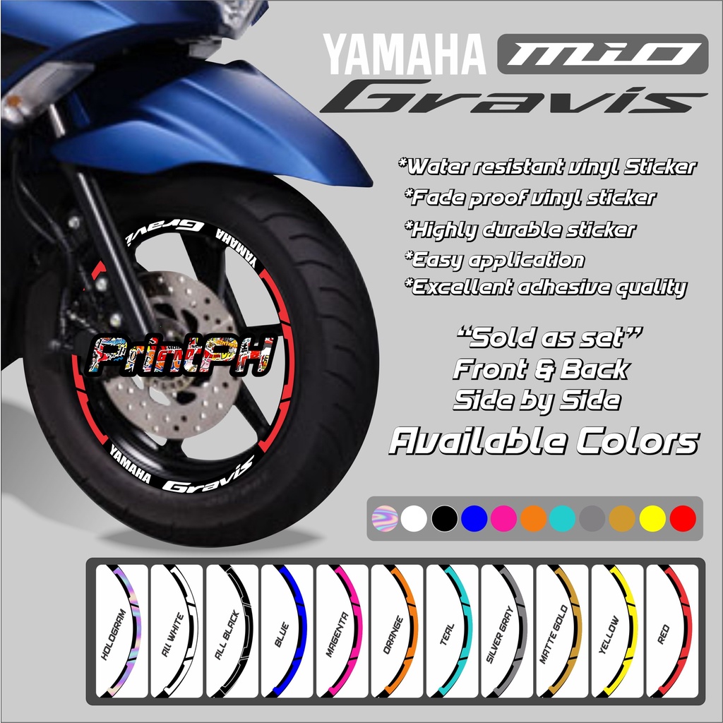 Yamaha Gravis Mags Sticker Decals Front & Back Side by Side 4pcs ...