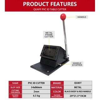 Quaff Pvc Card Die Cutter For Id Making 86mm X 54mm Cut Size | Shopee ...