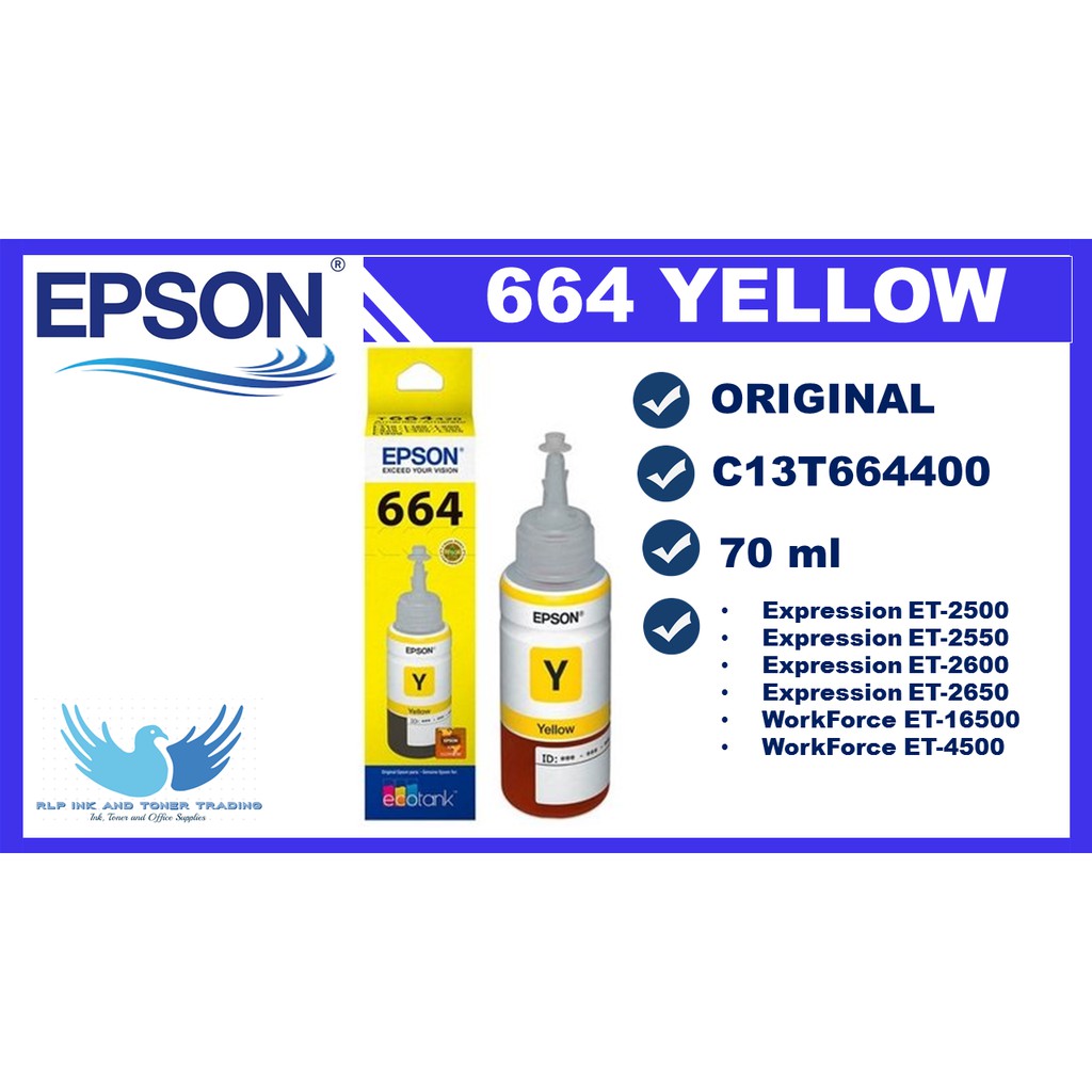 Epson 664 Yellow Original Ink Bottle (T6644) | Shopee Philippines