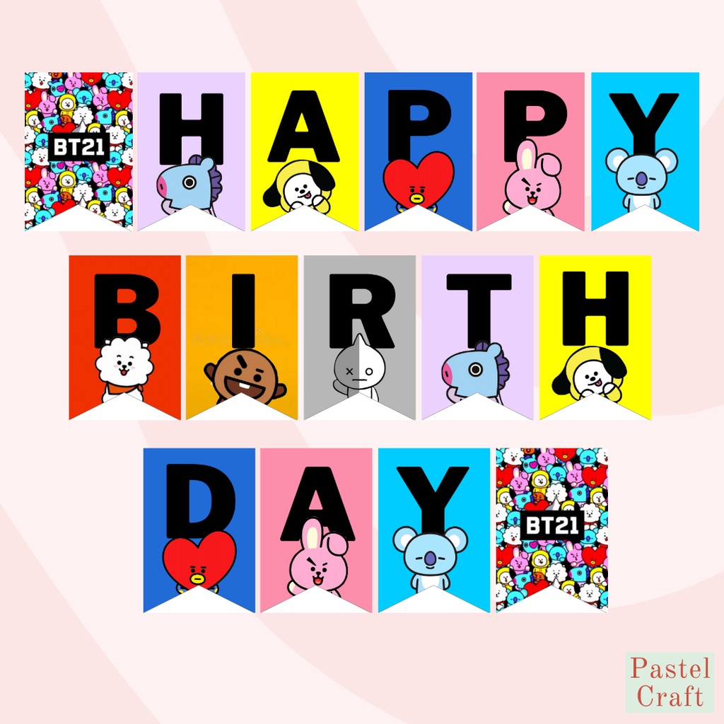 BT21 Customized Banner (Message us before you order. Price is per flag ...