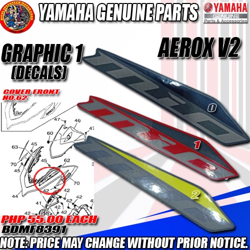 AEROX V2 GRAPHIC DECALS (0,1,2) (YGP) (GENUINE: , BDM-F8392 , BDM-F8391 ...