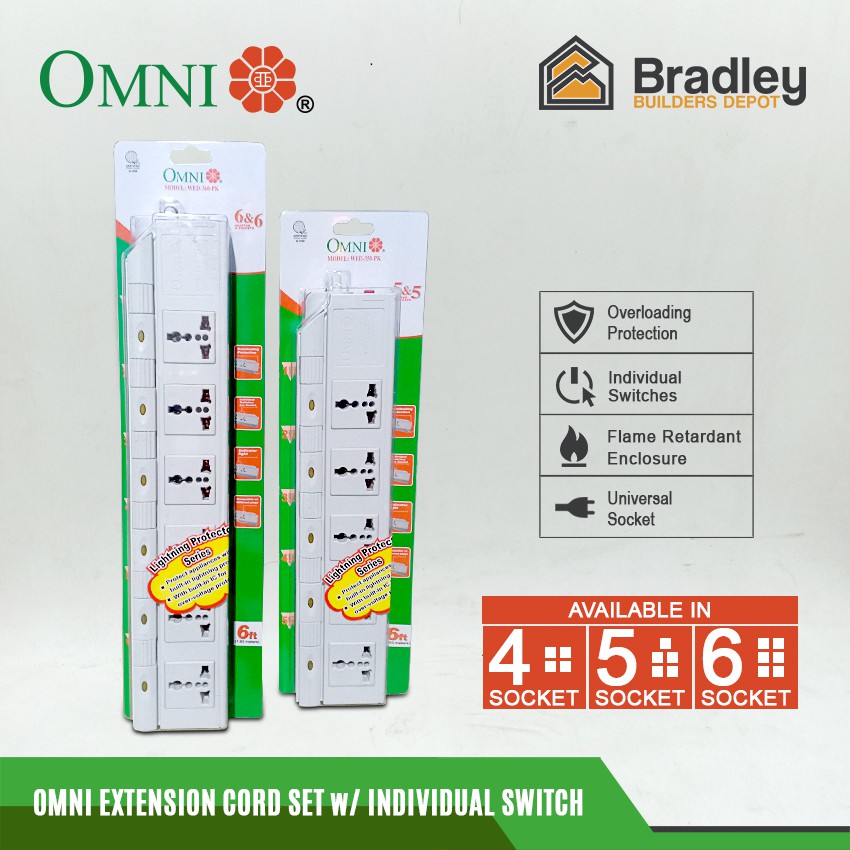 Omni Extension Cord Set w/ Individual Switches (4,5,6 gang) | Shopee ... Omni Extension Cord Set w/ Individual Switches (4,5,6 gang) | Shopee ...