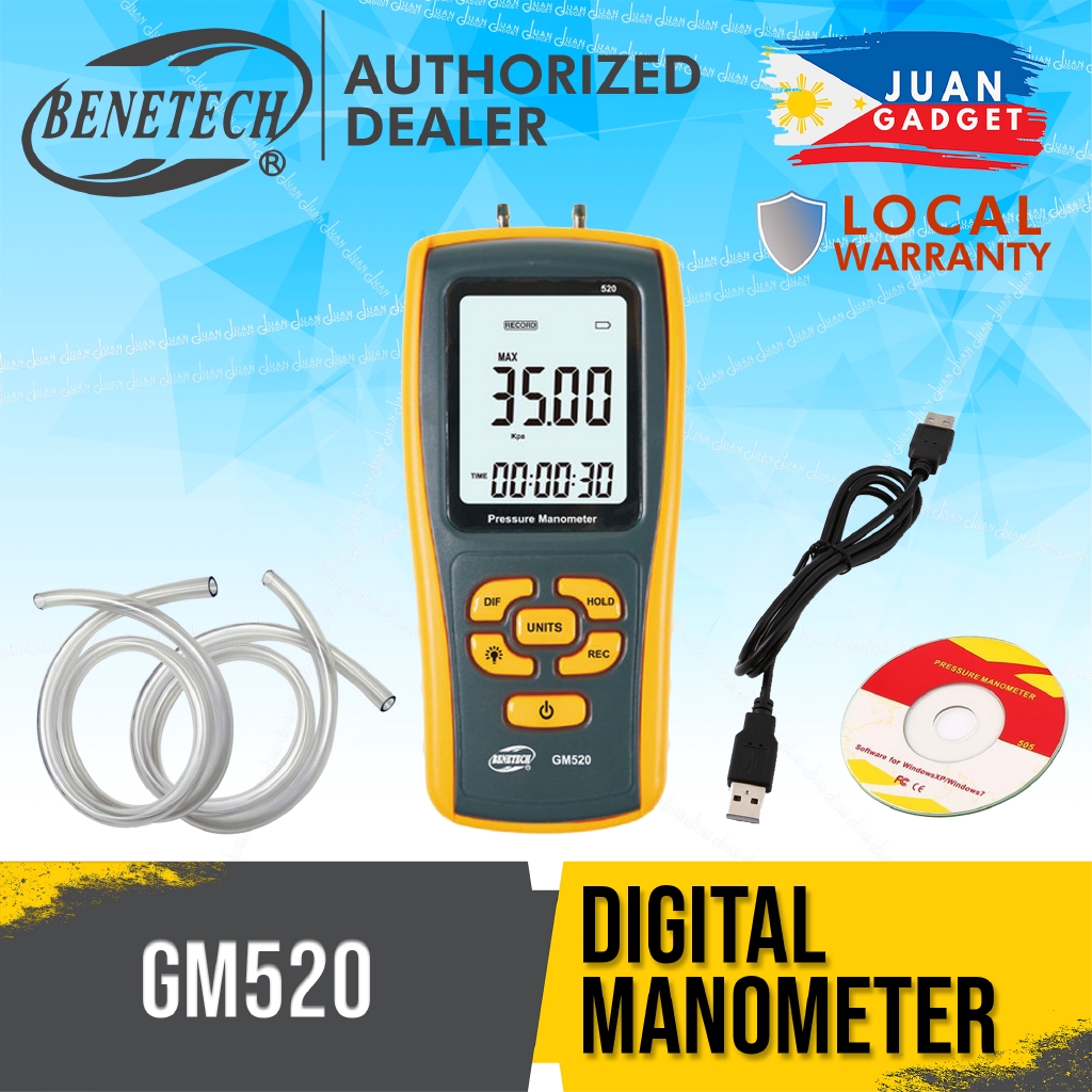 Benetech GM520 Pressure Manometer +/-0.3% FSO(25degree) | JG Superstore | Shopee Philippines