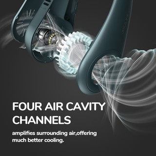 JISULIFE FA12 Dual Turbine Bladeless Neck Fan Rechargeable Personal ...