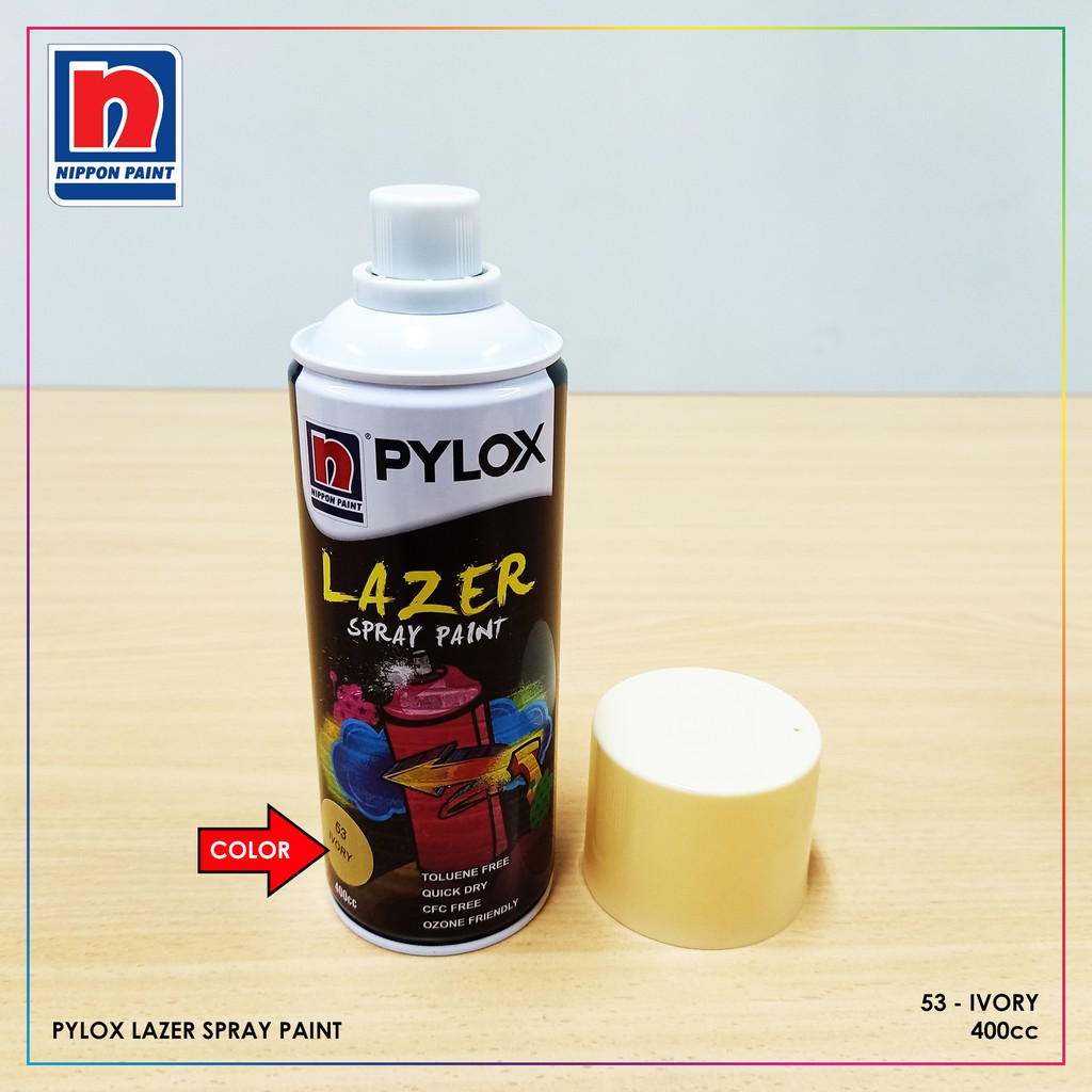 Pylox Lazer Spray Paint Ivory PLZ053 400cc | Shopee Philippines