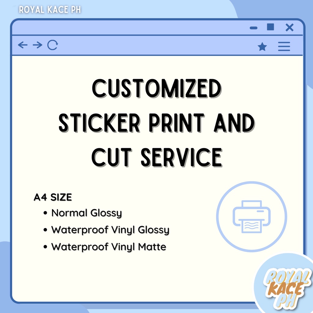Customized / Personalized Stickers Print and Cut Service ( Normal ...