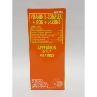 Appetason Vitamin B Complex+ Iron and Lysine Syrup VITAMINS 60ml,120ml ...
