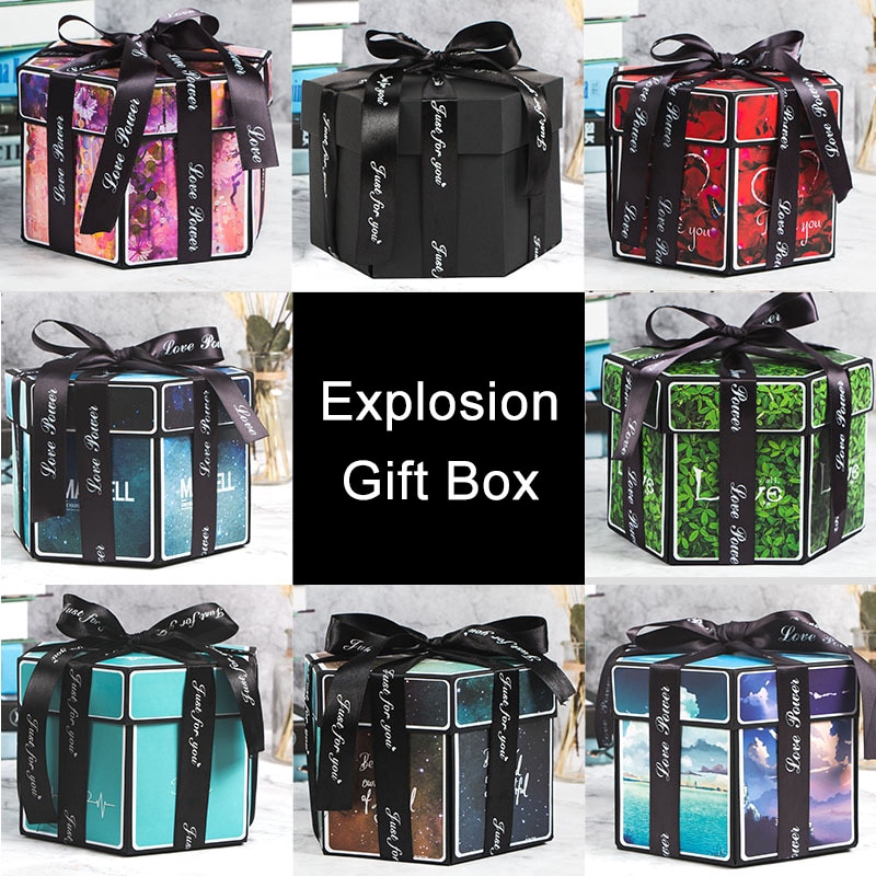 Creative DIY Surprise Love Explosion Box Gift Anniversary Scrapbook ...