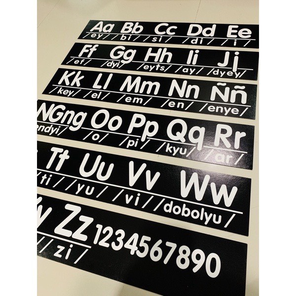 1 set Cursive and Print Alphabet Letters Long Display Poster ...