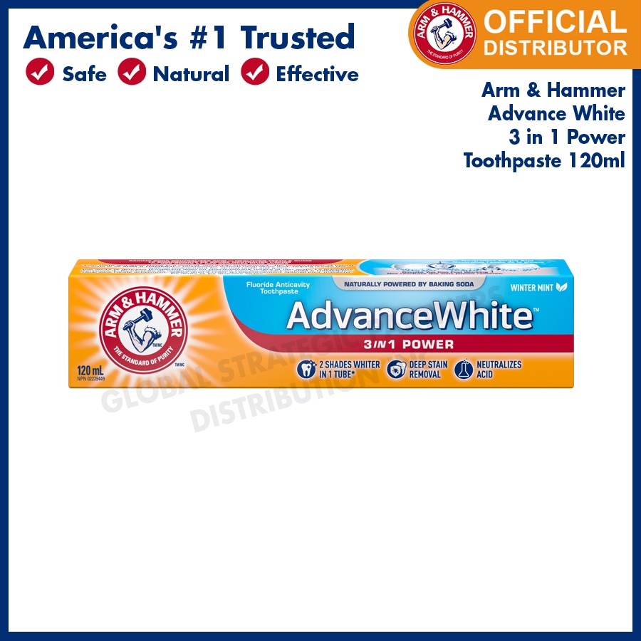 Arm and Hammer 3-in-1 Triple Power Action Toothpaste 120ml | Shopee ...