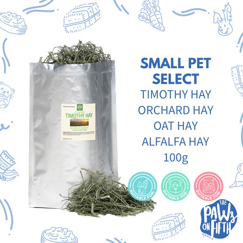 Small Pet Select Hay Trial Pack 100g (Timothy Hay / Alfalfa Hay ...