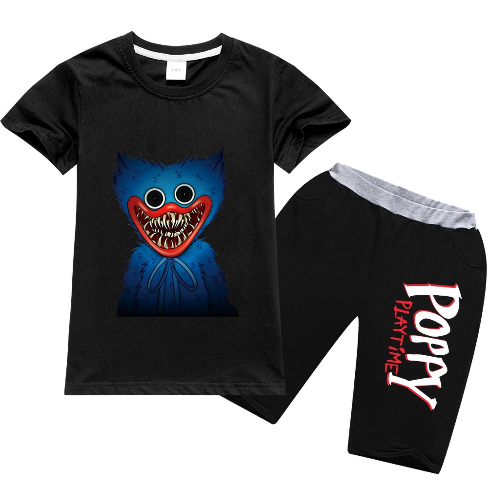 Poppy Playtime Huggy Wuggy New Cartoon Kids Short Sleeve Sportswear ...