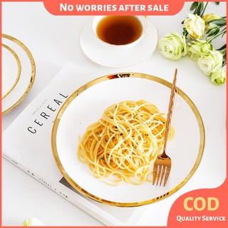 Ceramic Plate Nordic White Ceramic 6-inch/8-inch/10-inch Plate With ...