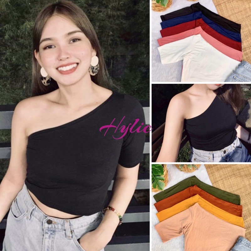 Hylie One Sided 3/4 Sleeved Top (Can Fit Small-Medium) | Shopee Philippines