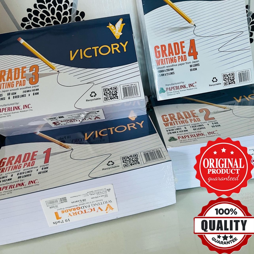 WRITING PAD VICTORY Grade 1/2/3/4 80leaves 60gsm (SOLD PER REAM/10 PADS ...