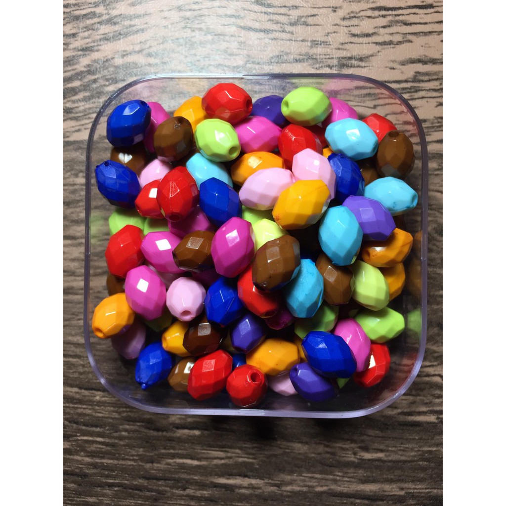 50 Pcs DIY Crystal Acrylic Faceted Egg Beads / 8mm Acrylic Bead ...