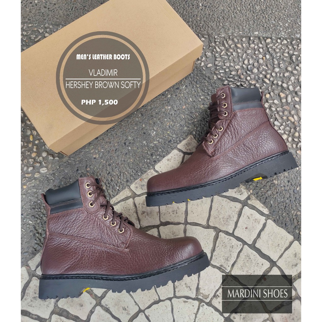 Mardini Shoes-Marikina Men's Leather Boots Vladimir HERSHEY BROWN ...