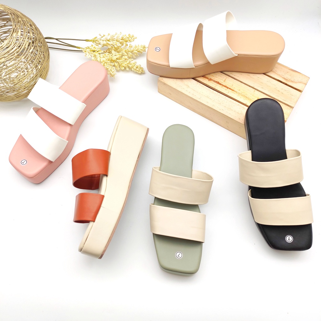 R&A741 2-Inch Dual Wide Straps Platform Sandals (Standard Fit) | Shopee ...