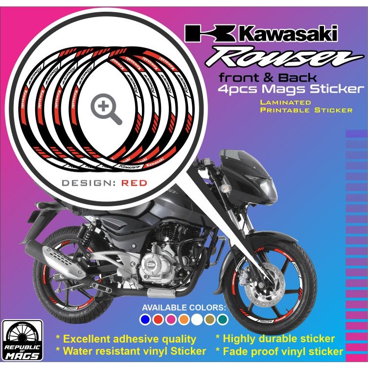 Kawasaki Rouser Mags Printed and Laminated Decals Stickers | Shopee ...