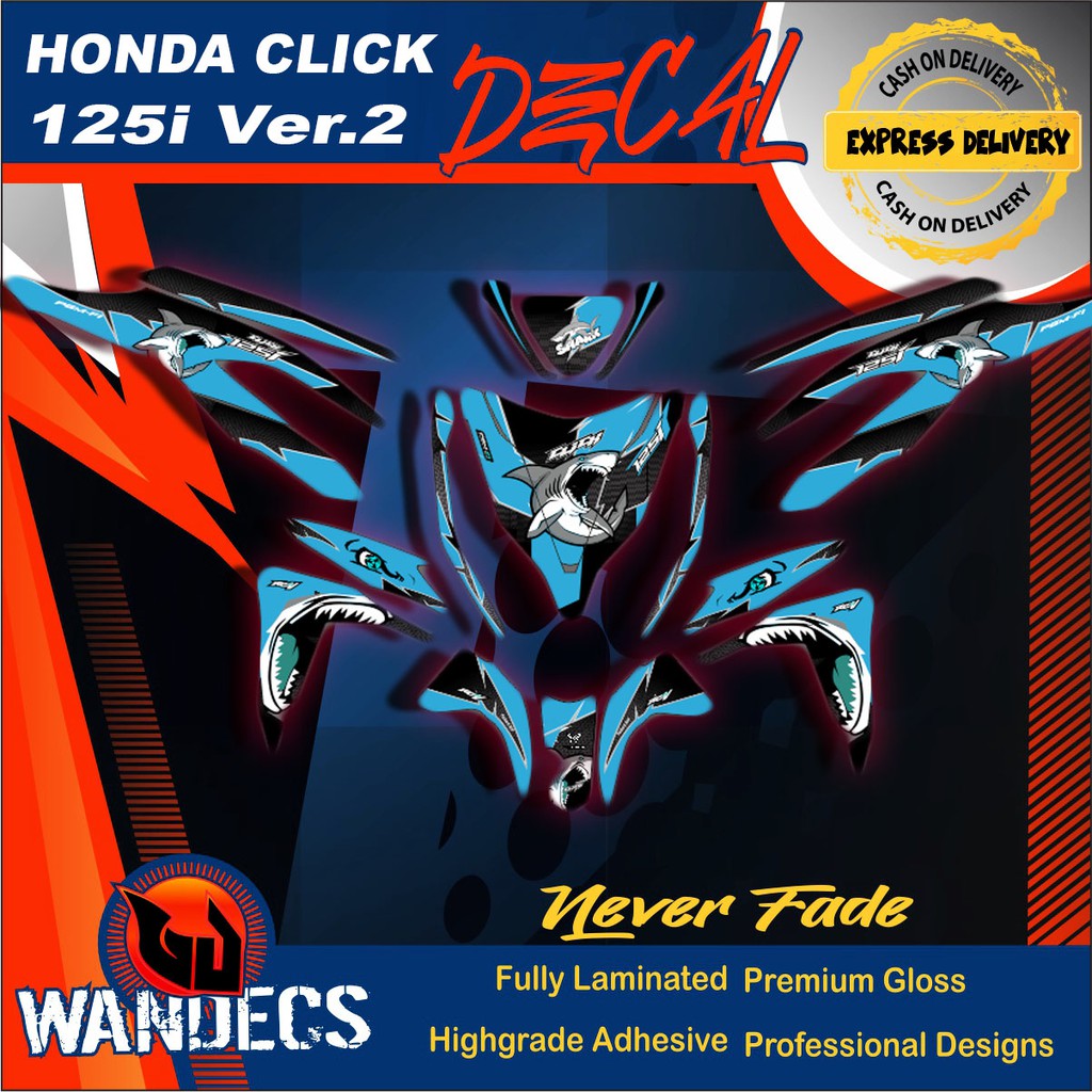 Honda Click 125i V2 Shark Decals | Shopee Philippines